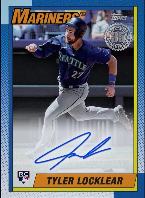 2025 TOPPS 1990 Baseball Rookie RC Signature Auto TYLER LOCKLEAR ...