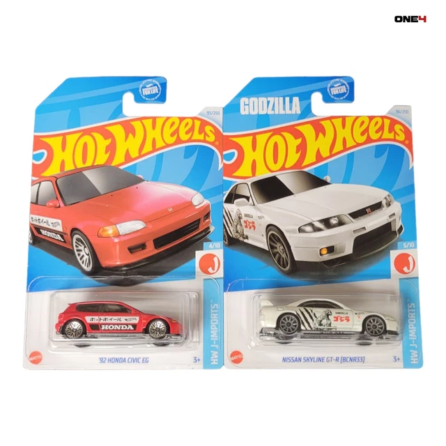 2024 HOT WHEELS J-Imports '92 Honda Civic EG & Nissan Skyline Godzilla ...