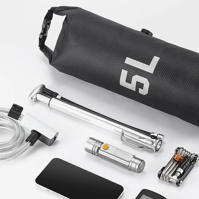 RIDE IN STYLE 2 Packs of Waterproof Bike Fork Bags 5L Capacity Roll Top ...