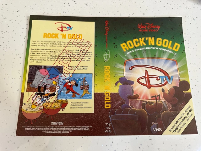 ROCK 'N' GOLD - Sample VHS Video Sleeve - Small Box UK Walt Disney $7. ...