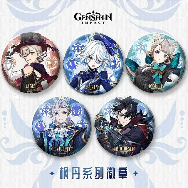 GENSHIN IMPACT NEUVILLETTE Furina Lyney Stemma Pin Anime Manga Kawaii ...