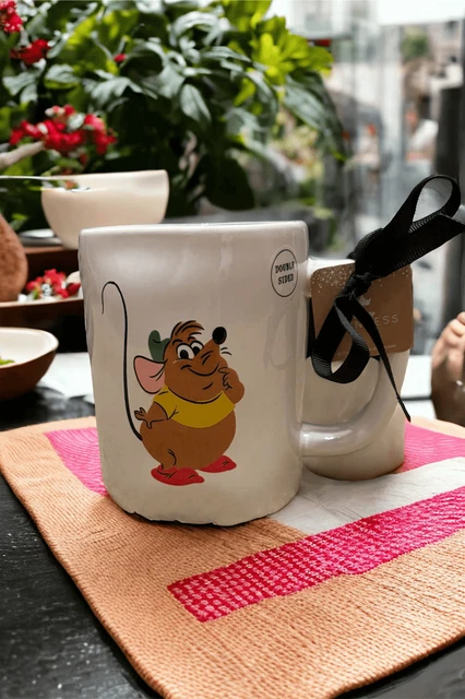 DISNEY PRINCESS CINDERELLA Gus Gus the Mouse Rae Dunn Double Sided Mug ...