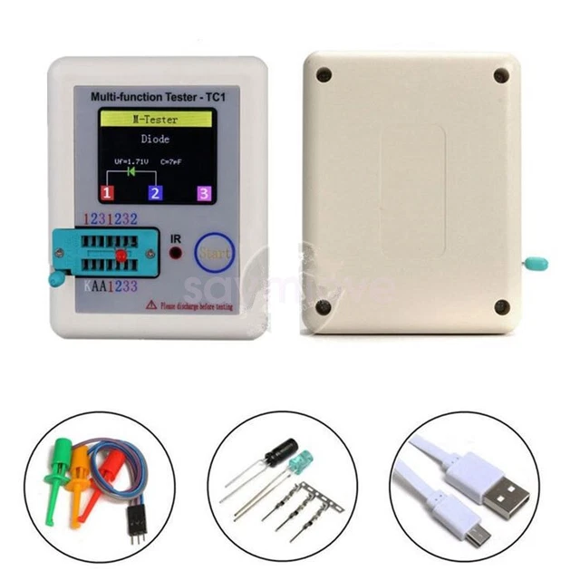 NUOVO 1,8& TFT ESR Meter Transistor Resistor Diodo Triodo Condensatore ...