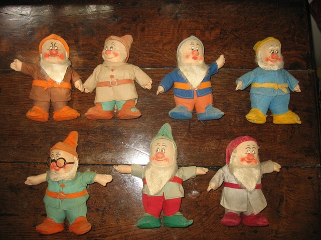 THE SEVEN DWARFS Set 1930's Walt Disney Chad Valley Toy Dolls snow ...