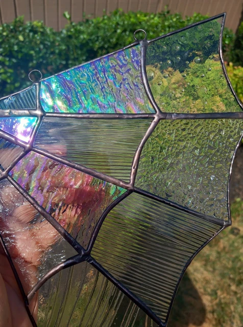 STAINED GLASS CLEAR texture spider web corner decor halloween ...