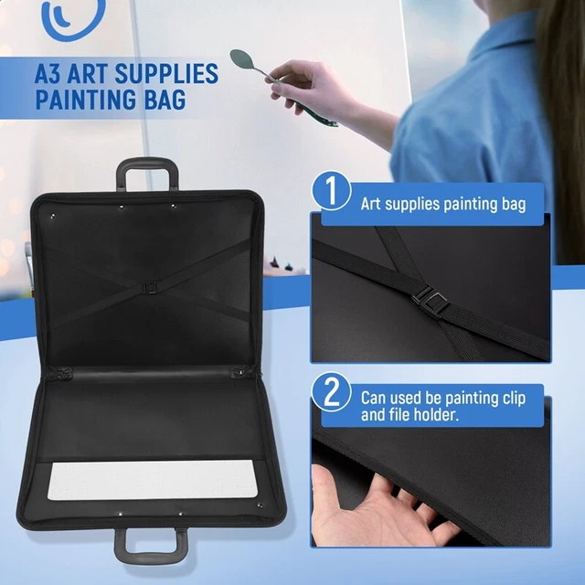 A3 PORTFOLIO EXPANDING Folder File Organiser Office Document Carry Case ...