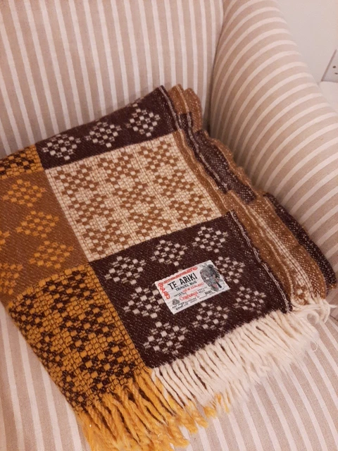 TE ARIKI VINTAGE Blanket New Zealand Travel Rug Blanket Pure Virgin ...