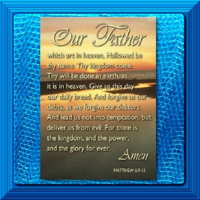 THE OUR FATHER Lords Prayer Catholic Holy Prayer Card Matthew 6:9-13 $1 ...