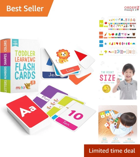 TODDLER FLASH CARDS Set of 58 Alphabet Shapes Colors Numbers ...