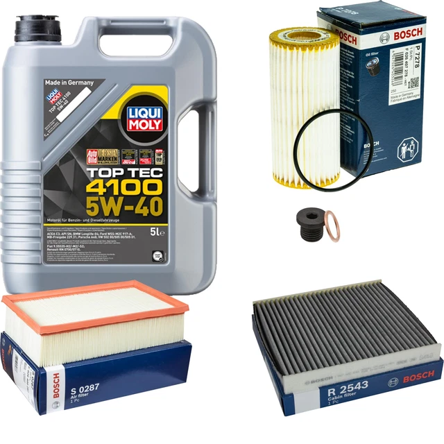 BOSCH INSPECTION SET 5L Huile Liqui Moly Top Tec 4100 5W-40 pour VW Golf VII 2.0 EUR 116,75 ...