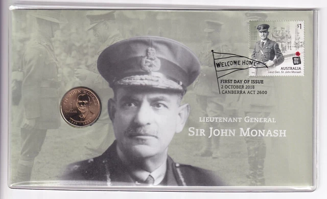 AUSTRALIAN PNC COVER: 2018 $1 Lieutenant General Sir John Monash Coin ...