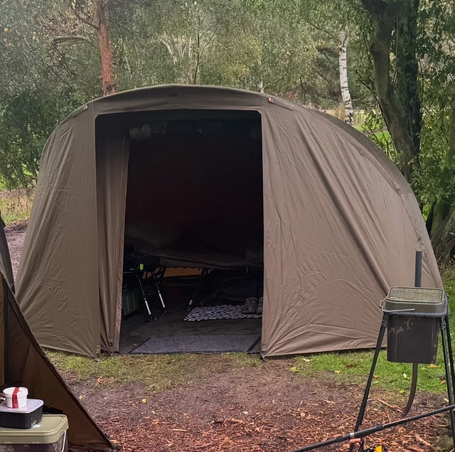 FOX EOS 2 Man Bivvy mit Overwrap UVP 280€ Karpfenangeln Bivvie Tackle ...