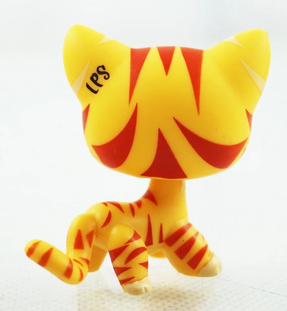 LITTLEST PET SHOP LPS #1451 Girl Toy Rare Orange Tiger Cat Green Eyes ...
