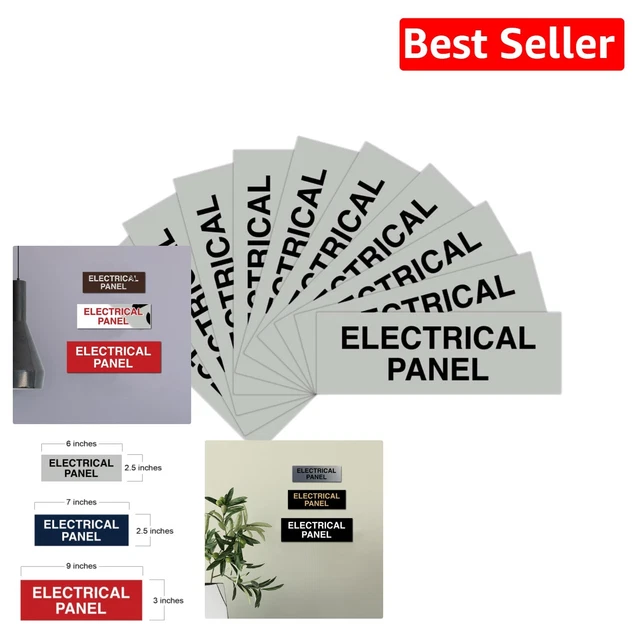 COMPACT 10 PACK Electrical Panel Signs - Easy Install with Strong ...