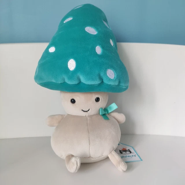 Jellycat Fun Guy Bertie Blue Mushroom Brand New With Tags £2200 Picclick Uk