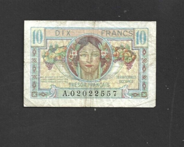 10 FRANCS FINE Banknote From French Occupied Saarland 1947 Pick-M7 £7. ...