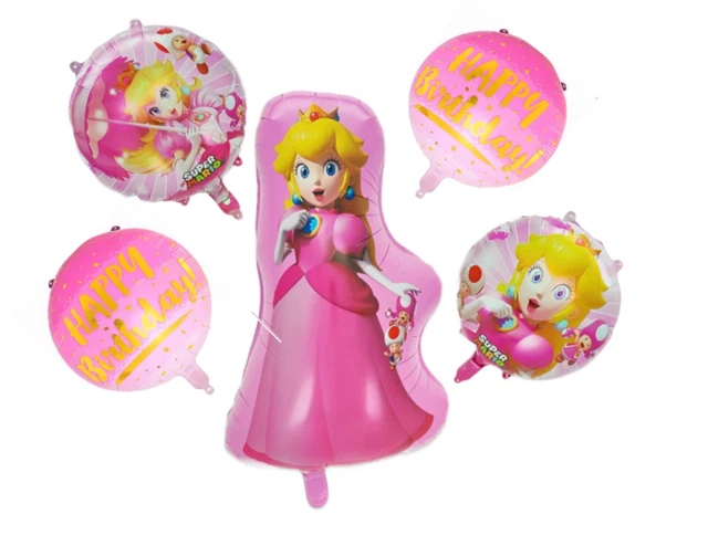 PRINCESS PEACH FOIL Balloon Set Super Mario Birthday Party Decoration £ ...