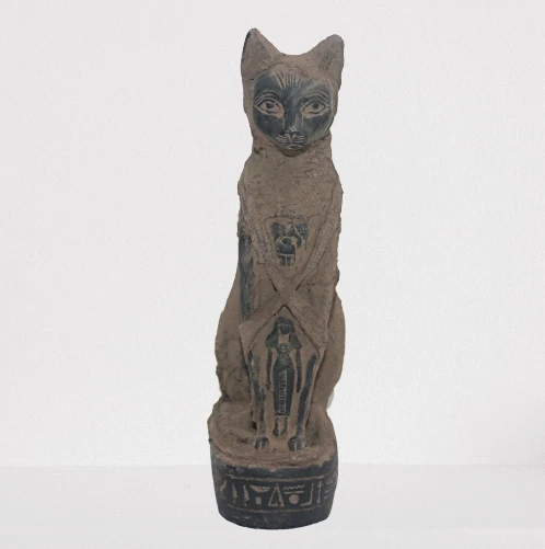 ANTIQUE RARE ANCIENT Egyptian Mummified Bastet Cat Stone Statue Old ...