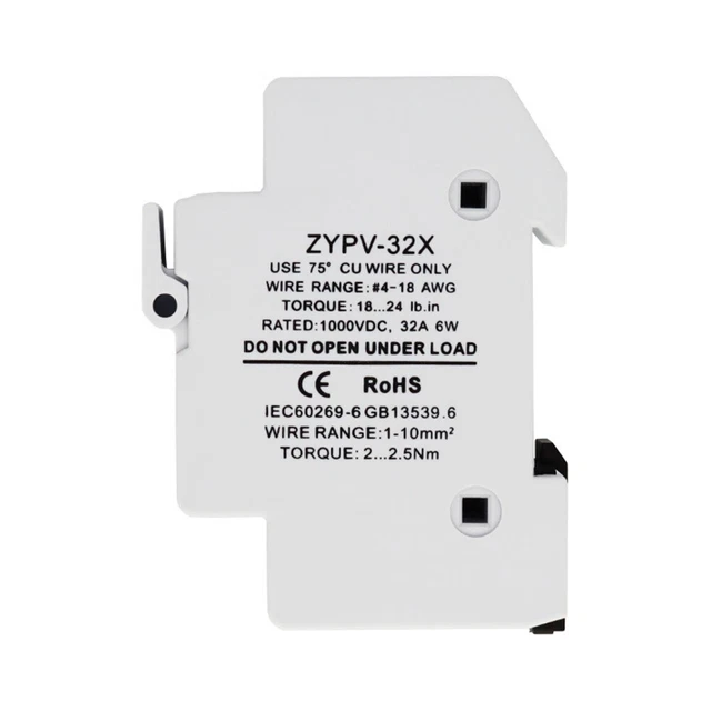 PV STRING FUSE Holder 1000VDC DC Fuse for Solar Photovoltaic Protection ...