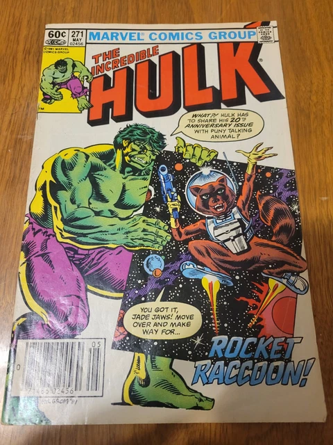 MARVEL THE INCREDIBLE Hulk #271 1st Comic Book Appearance Rocket ...
