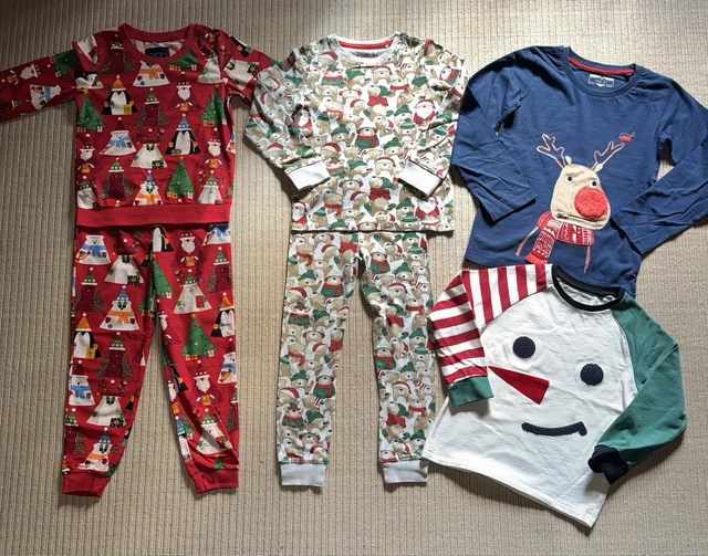 BOYS NEXT CHRISTMAS Bundle Age 6-7 Years Pyjamas & Long Sleeve Tops £5. ...
