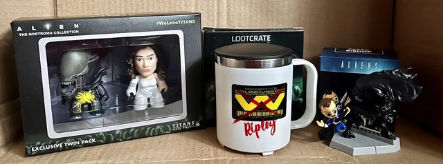 ALIEN TITANS RIPLEY & Xenomorph Twin Pack, Ripley’s Metal Mug & Queen ...
