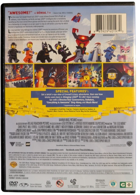 THE LEGO MOVIE (DVD, 2014) $4.00 - PicClick CA