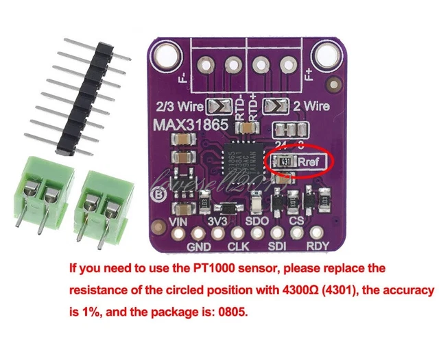 MAX31865 PT100 TO PT1000 RTD-to-Digital Converter Board for Temperature ...
