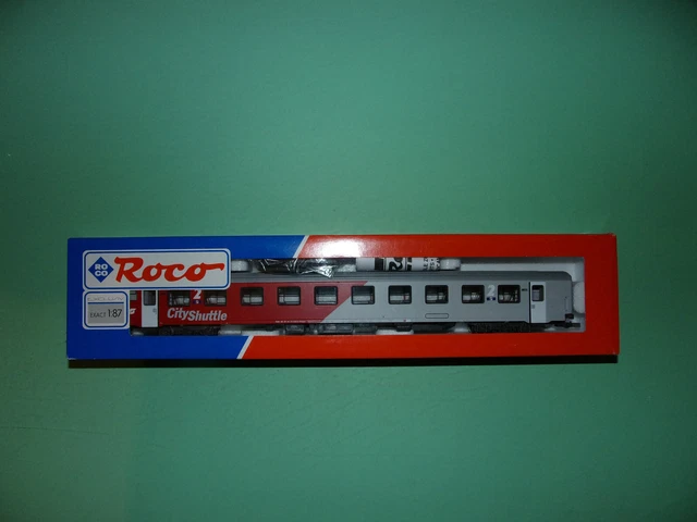 ROCO VOITURE VOYAGEURS 2ième classe CityShuttle gris/rouge OBB 45018-2 ...