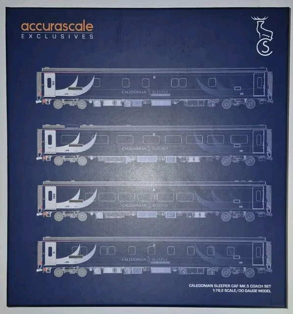 ACCURASCALE CALEDONIAN SLEEPER Mk5 Coach Set Pack 4 Inverness £349.99 ...