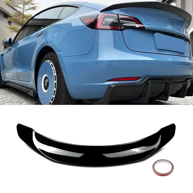 TESLA MODEL 3 (2016-2021) Rear Trunk Spoiler Gloss Black Boot Lip Wing ...