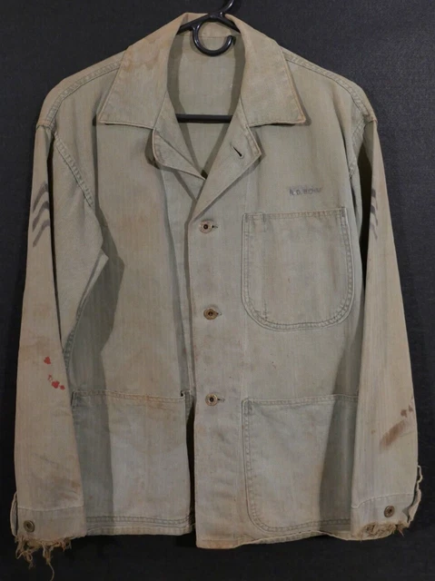 WW2 USMC MARINE Corps P41 HBT Combat Jacket Field Sergeant Rank, Named ...