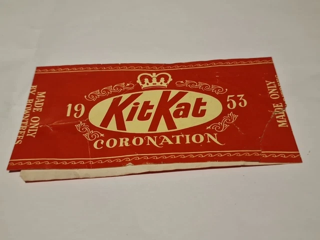 VINTAGE KIT KAT 1953 Coronation Chocolate Sweet Wrapper Confectionery £ ...