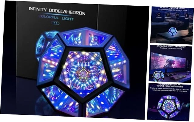 INFINITY MIRROR LIGHT Infinite Dodecahedron Color Art Light for Gaming ...