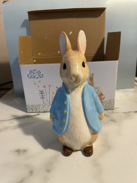 PETER RABBIT SCULPTED ceramic/pottery money box - with box £15.95 ...