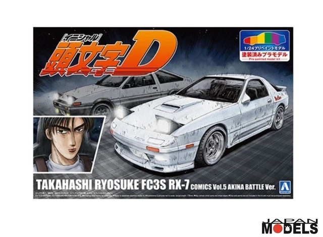 INITIAL D RYOSUKE MAZDA FC3S RX-7 Comics Vol5 PRE PAINTED Aoshima 1/24 Model Kit EUR 59,00 ...