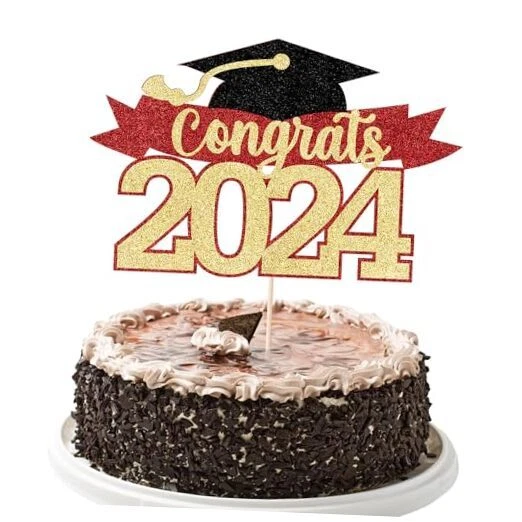 CONGRATS 2024 CAKE Topper, Congrats Grad 2024 Graduation Cake Decor ...