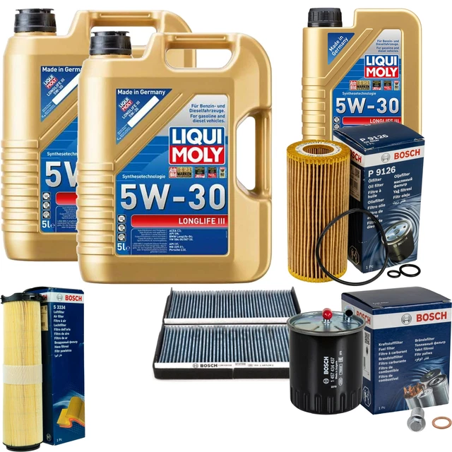 BOSCH INSPECTION SET 11 L Huile Liqui Moly Longlife 3 5W-30 pour Mercedes EUR 244,45 - PicClick FR