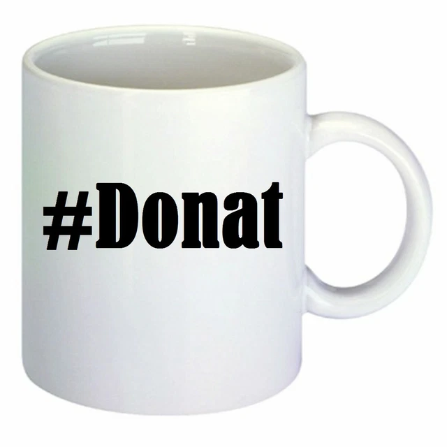 KAFFEETASSE #DONAT HASHTAG Raute Keramik Höhe 9,5cm in Weiß EUR 14,90 ...