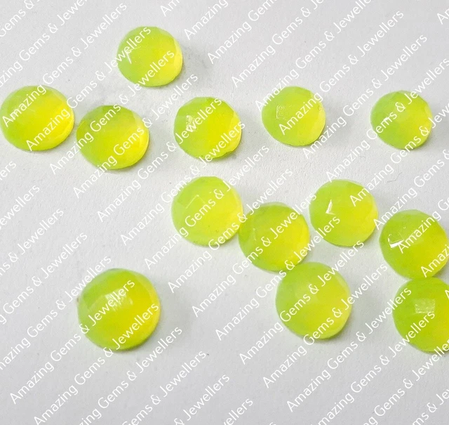 NATURAL YELLOW JADE Round Checker Cut 8mm To 20mm Wholesale Loose ...