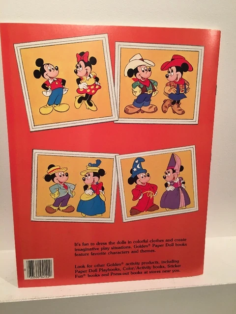 VTG DISNEY MICKEY & Minnie Paper Doll Golden Books 1983 Uncut NOS New ...