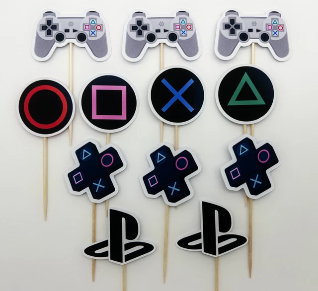 12 X PLAYSTATION PS5 Cupcake Toppers Gaming Birthday Cake Topper £5.99 ...