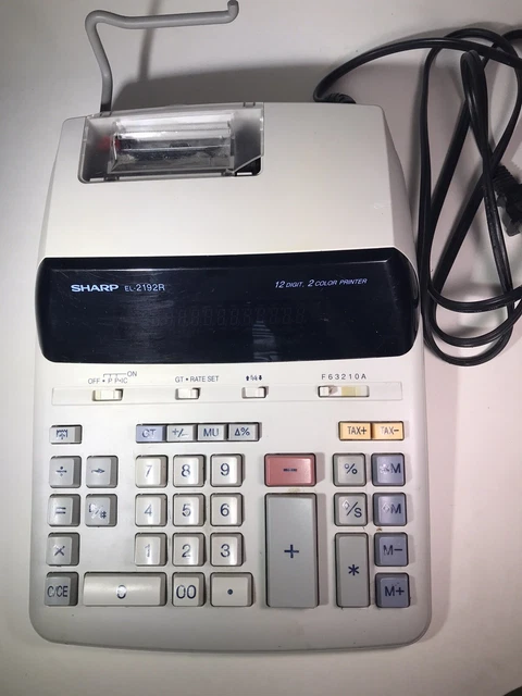 SHARP EL-2192R ADDING Machine 12 Digit Calculator 2 Color Printer ...