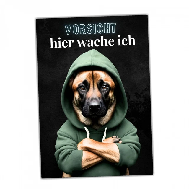 HUNDESCHILD SCHILD VORSICHT Malinois Dog Spruch Türschild Warnschild ...