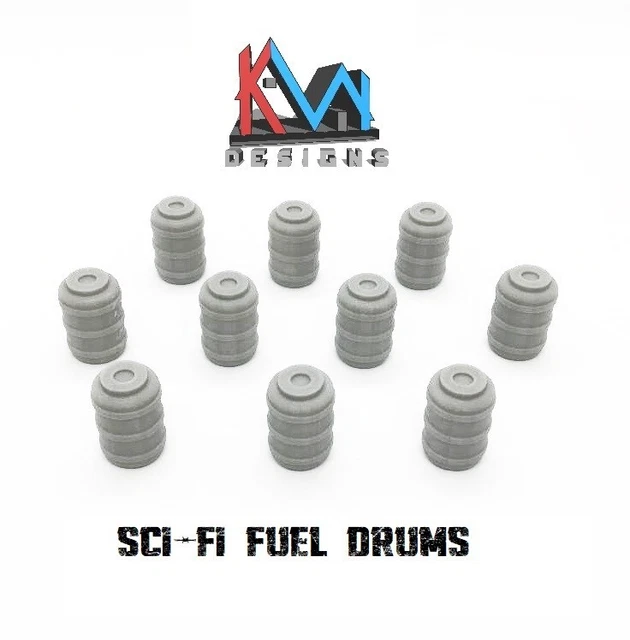 3D PRINTED - 28mm Scale Sci-Fi Fuel Drums (Set of 10) £3.73 - PicClick UK