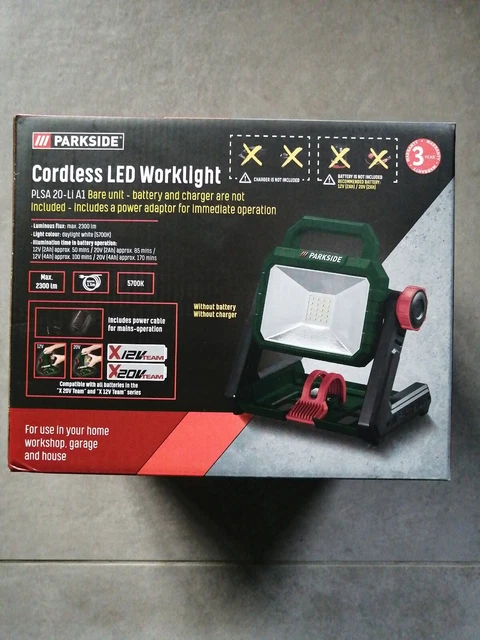 PARKSIDE CORDLESS LED 20v Flood Light 12v Also 240v EUR 55,69 - PicClick FR
