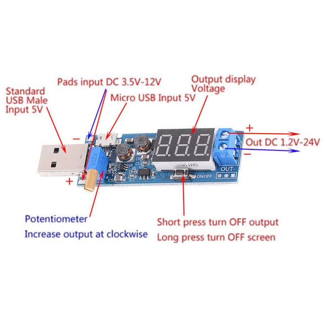 DC-DC USB STEP up/down power supply module boost converter 5V to 3.3V/12V FT EUR 4,31 - PicClick FR
