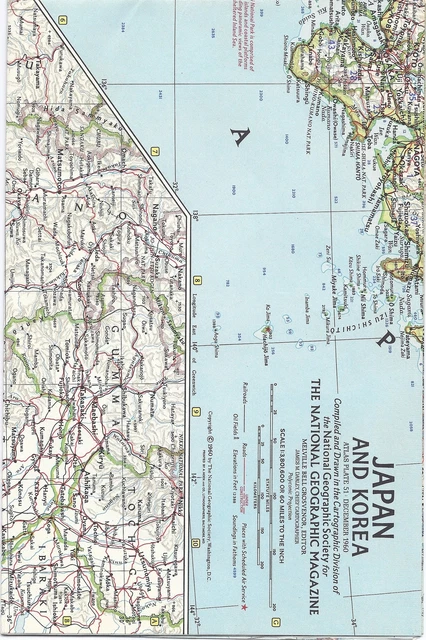 NATIONAL GEOGRAPHIC: DECEMBER 1960 (Atlas Map of Japan and Korea) £10. ...