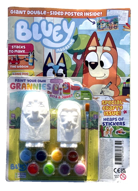 CBEEBIES BLUEY MAGAZINE #36 ~ New With Paint Your Own Grannies Set ~ £6 ...
