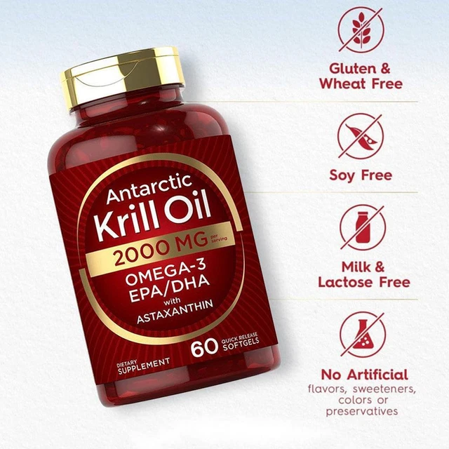 ANTARCTIC KRILL OIL 2000mg -Astaxanthin & Phospholipids, EPA, DHA £6.58 ...